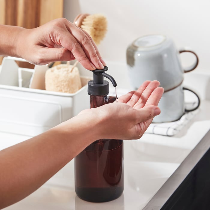 VÄLVÅRDAD soap dispenser, brown - IKEA