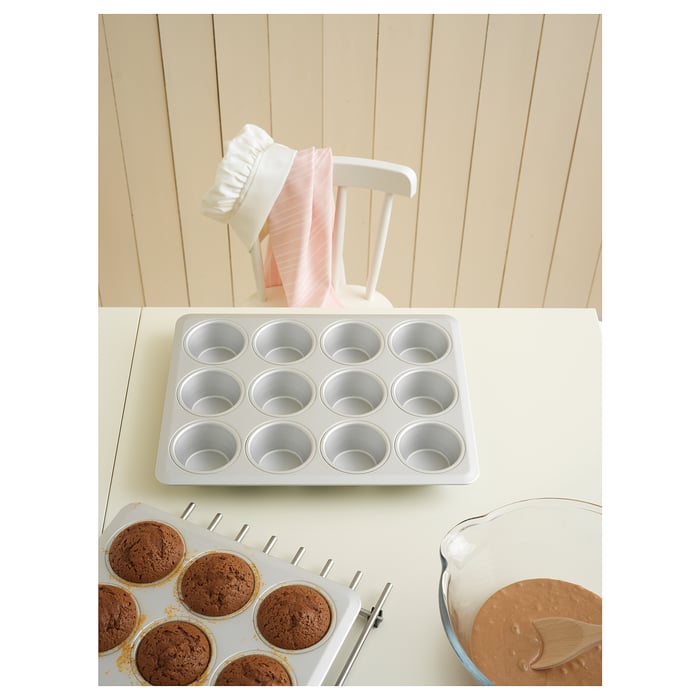 VARDAGEN Muffin tin - silver-colour - IKEA