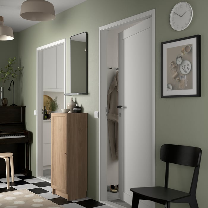 BILLY / OXBERG bookcase with door, oak effect, 40x30x106 cm - IKEA ...