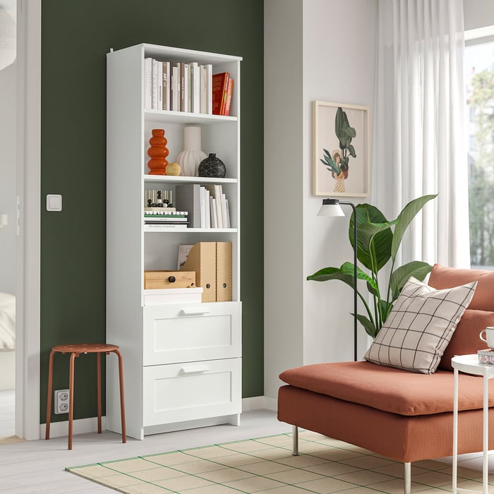 BRIMNES bookcase, white, 60x190 cm - IKEA Lithuania