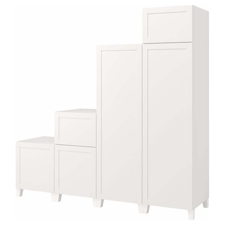 PLATSA wardrobe w 6 doors, white/Sannidal white, 240x57x231 cm - IKEA ...