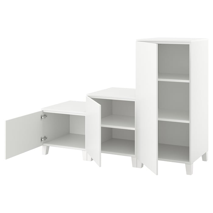 PLATSA wardrobe with 3 doors, white/Fonnes white, 180x57x133 cm - IKEA ...
