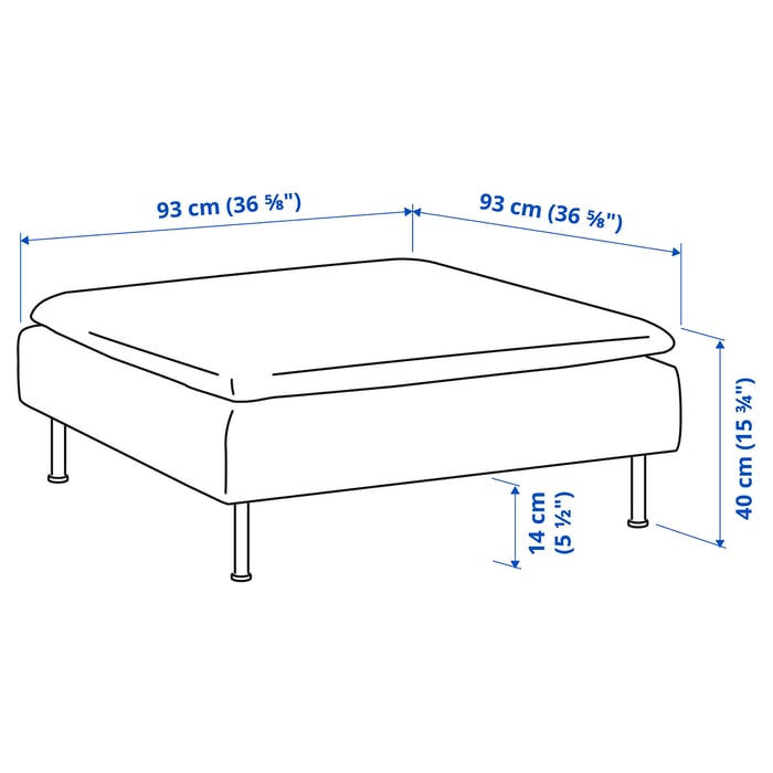 SÖDERHAMN footstool, Kelinge dark blue - IKEA Lithuania