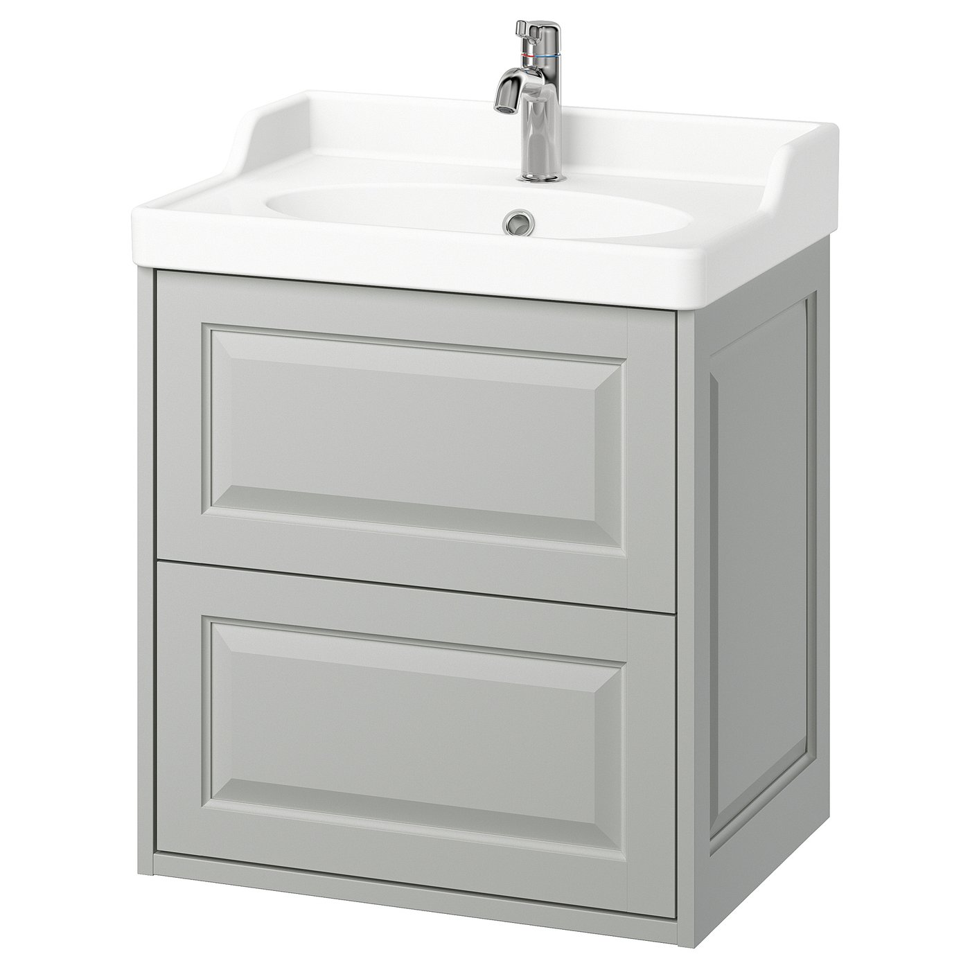 TÄNNFORSEN / RUTSJÖN wash-stnd w drawers/wash-basin/tap, light grey ...