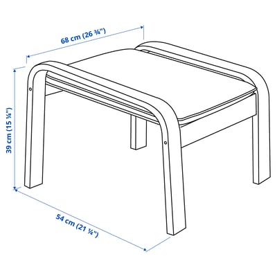 POÄNG footstool, birch veneer/Vissle deep green - IKEA Latvia