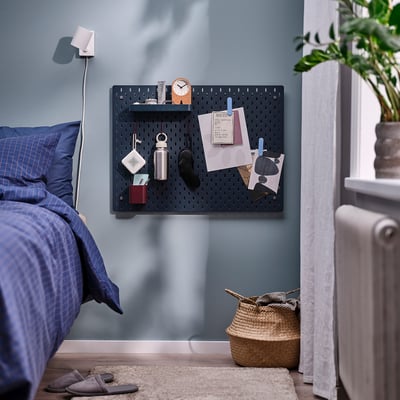 SKÅDIS pegboard, double sided/dark grey-blue dark lilac-red, 76x56 cm ...