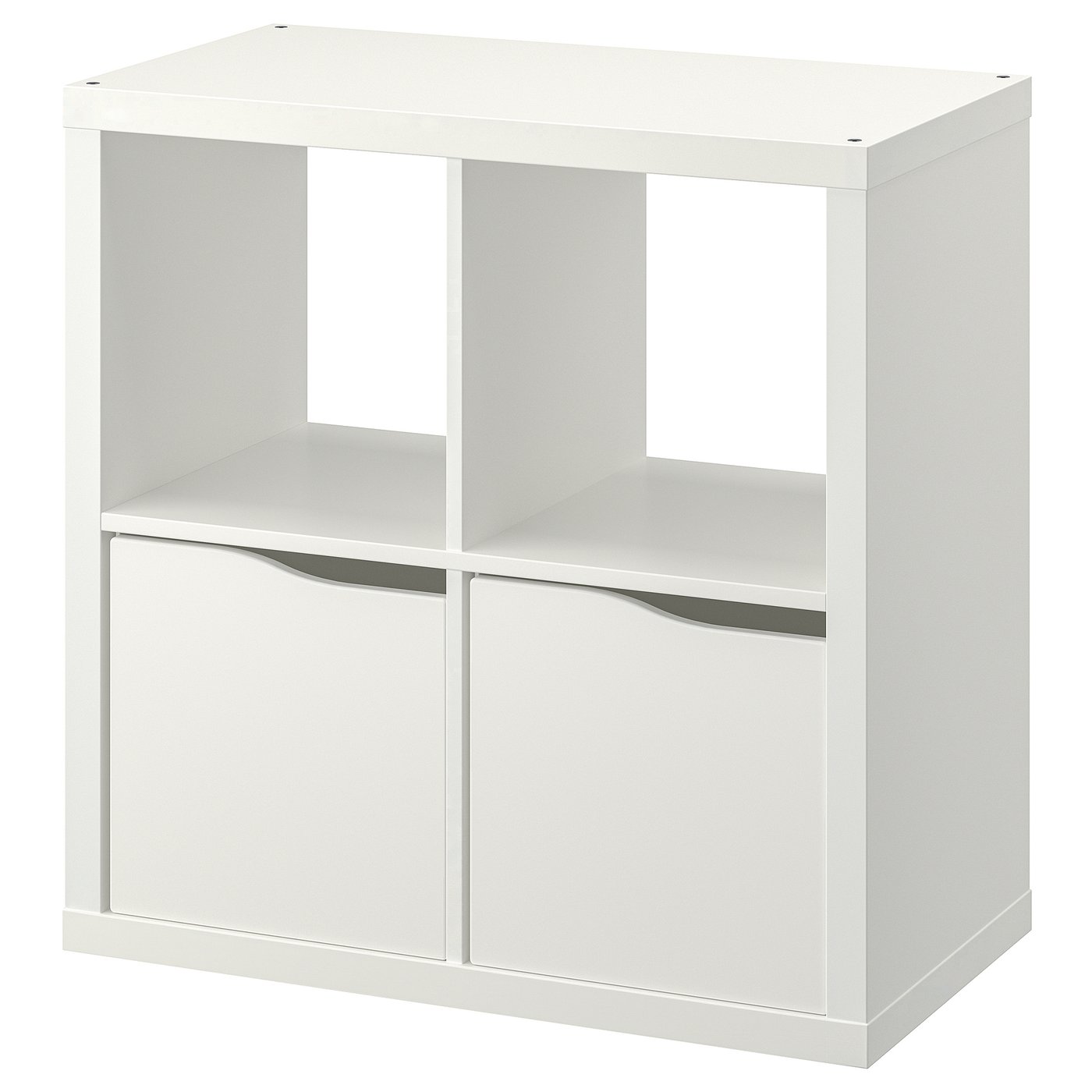 KALLAX plaukts, ar 2 durvīm/liektā formā baltā krāsā, 77x77 cm - IKEA ...