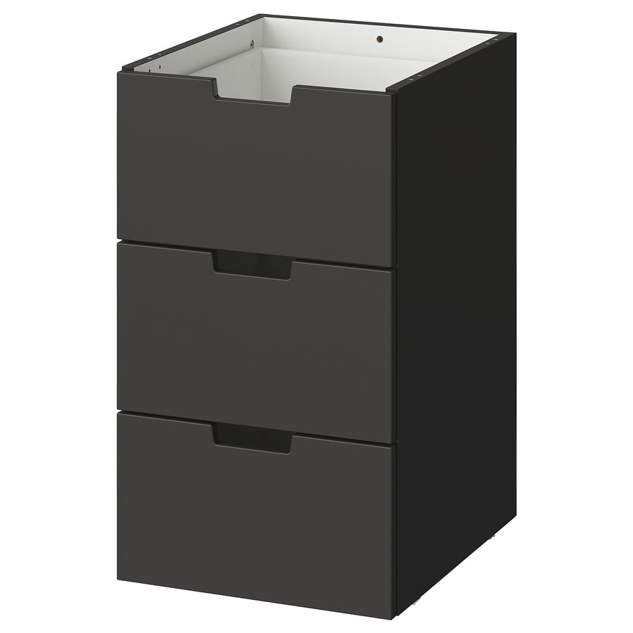NORDLI moduļu kumode ar 3 atvilktnēm, antracīta krāsā, 40x68 cm - IKEA ...