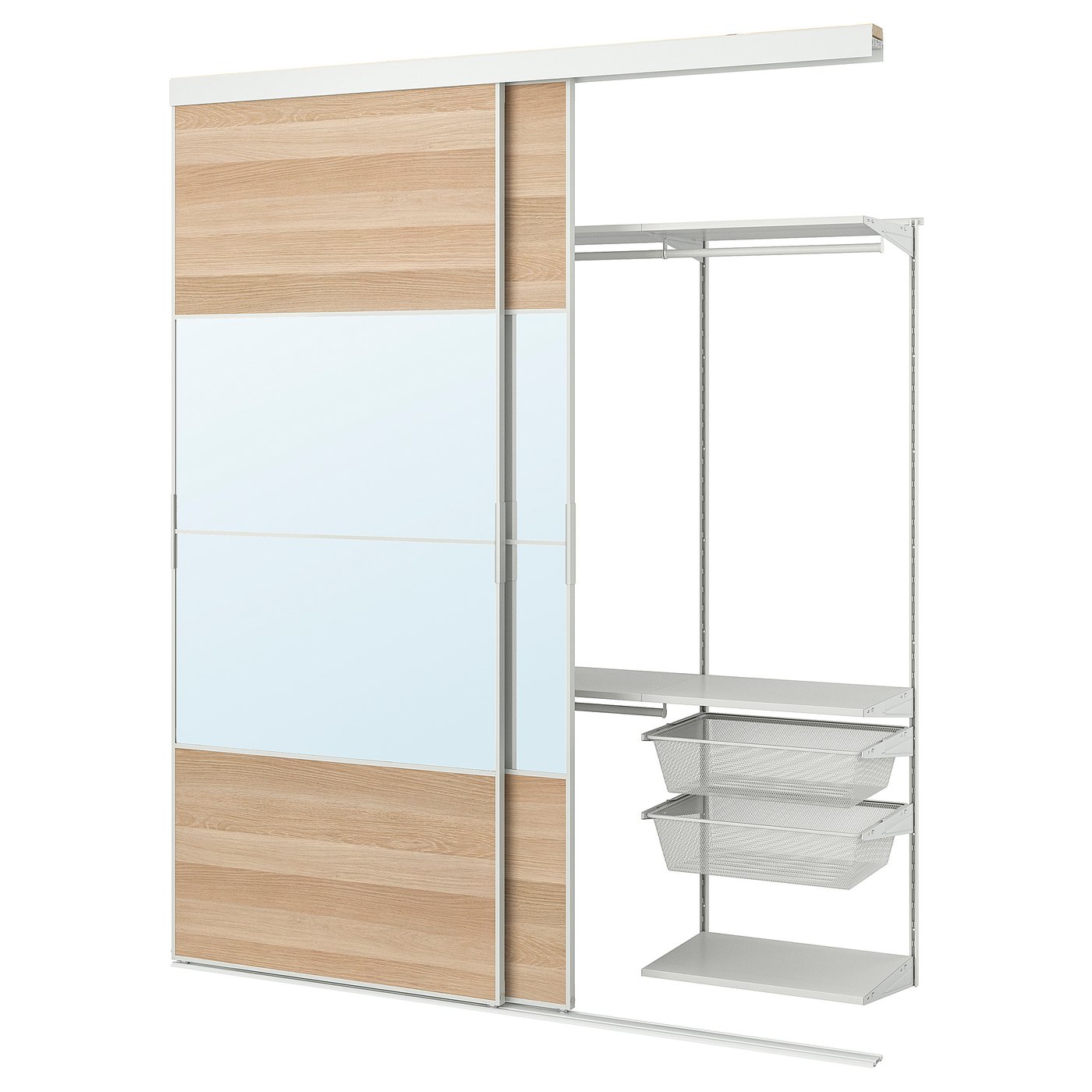 SKYTTA / BOAXEL skapis ar bīdāmām durvīm - IKEA Latvija
