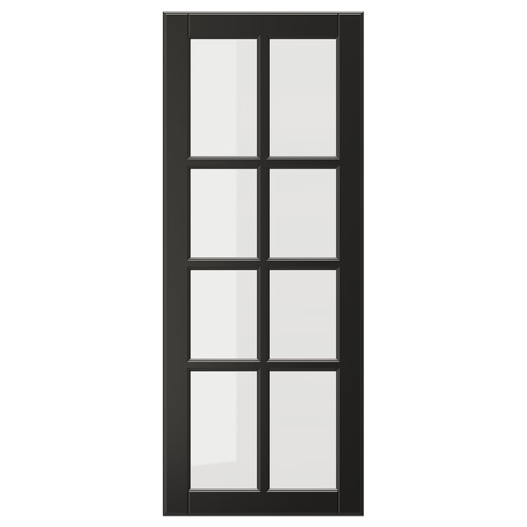 BODBYN glass door, black, 40x100 cm - IKEA