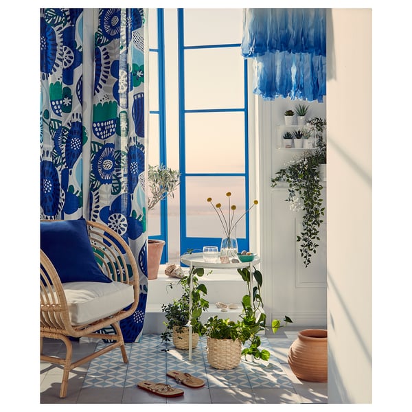 BUSKBO Armchair - rattan/Djupvik white - IKEA