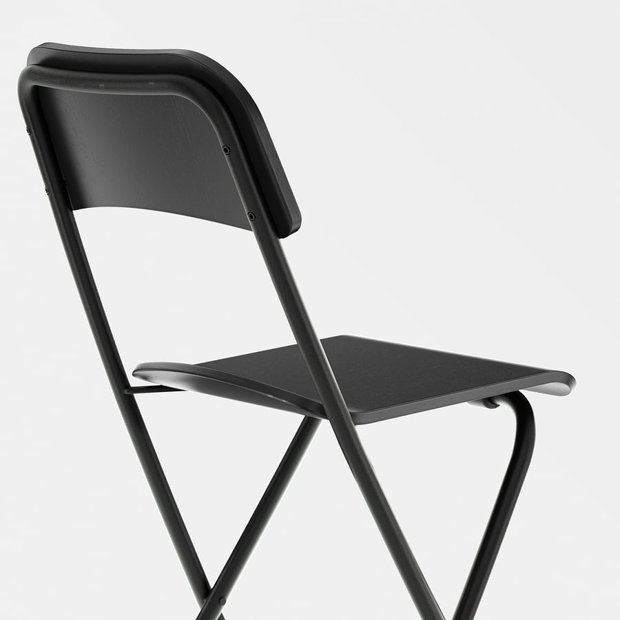 FRANKLIN bar stool with backrest, foldable, counter height black/black ...