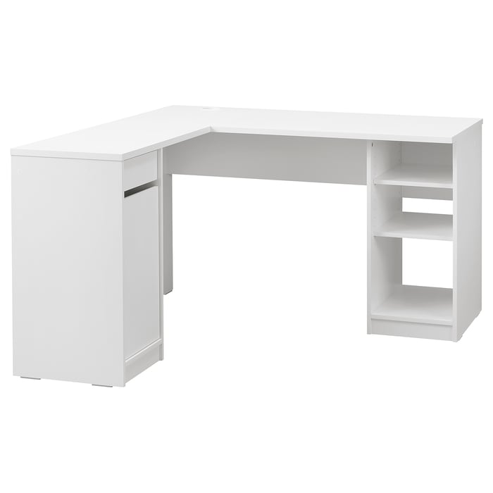 KJELLARNE corner desk, white, 138x130 cm - IKEA