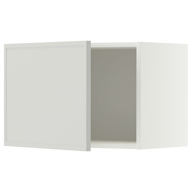 METOD wall cabinet, white/Aspudden light grey, 60x40 cm - IKEA