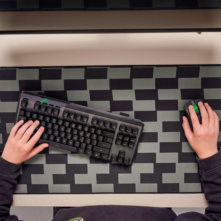 BLÅSKATA tapis de souris gamer, noir/gris à motifs, 40x80 cm - IKEA