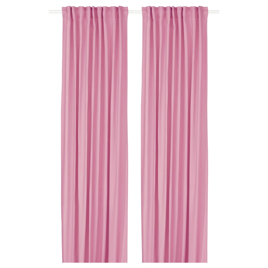 GINSTMOTT rideaux, 2 pièces, rose/ruflette, 145x300 cm - IKEA