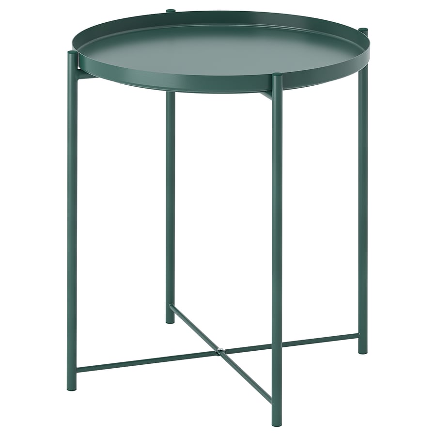 GLADOM table/plateau, gris-vert foncé, 45x53 cm - IKEA