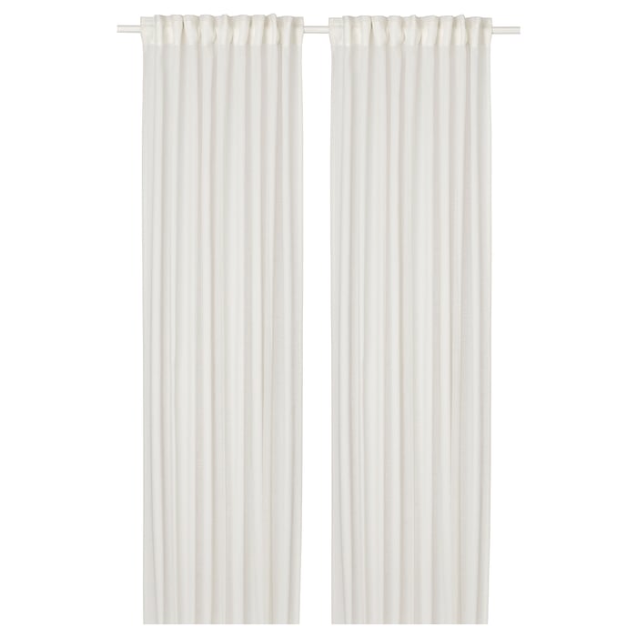 HÄLLEBRÄCKA voilage, 2 pièces, blanc/ruflette, 145x300 cm - IKEA