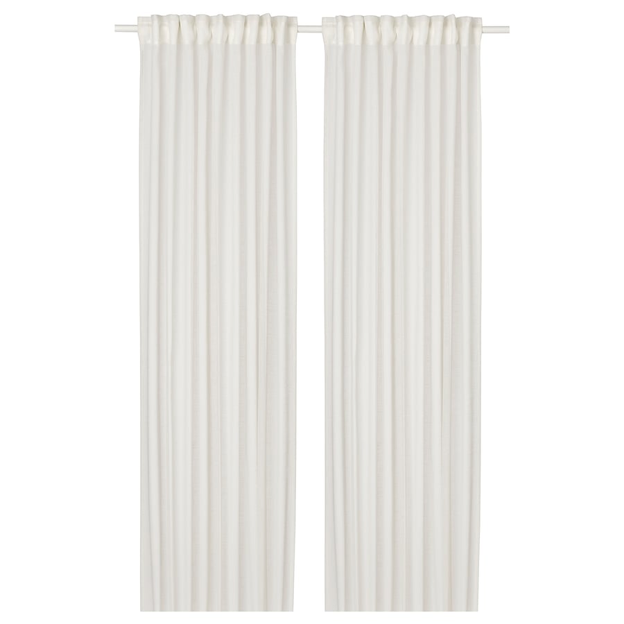 HÄLLEBRÄCKA voilage, 2 pièces, blanc/ruflette, 145x300 cm - IKEA