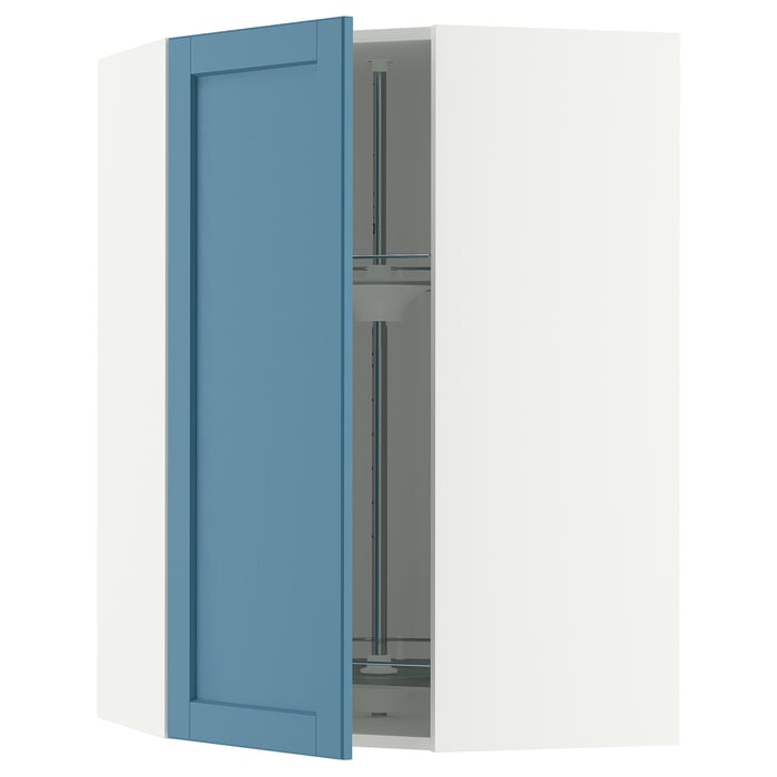 METOD Élément angle mural+rangement pivot, blanc/Lerhyttan bleu, 68x100 ...