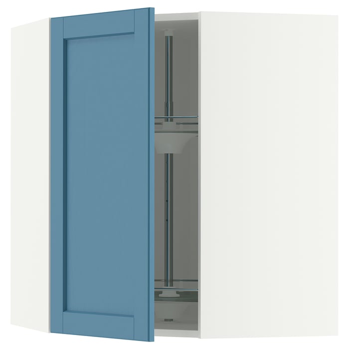 METOD Élément angle mural+rangement pivot, blanc/Lerhyttan bleu, 68x80 ...