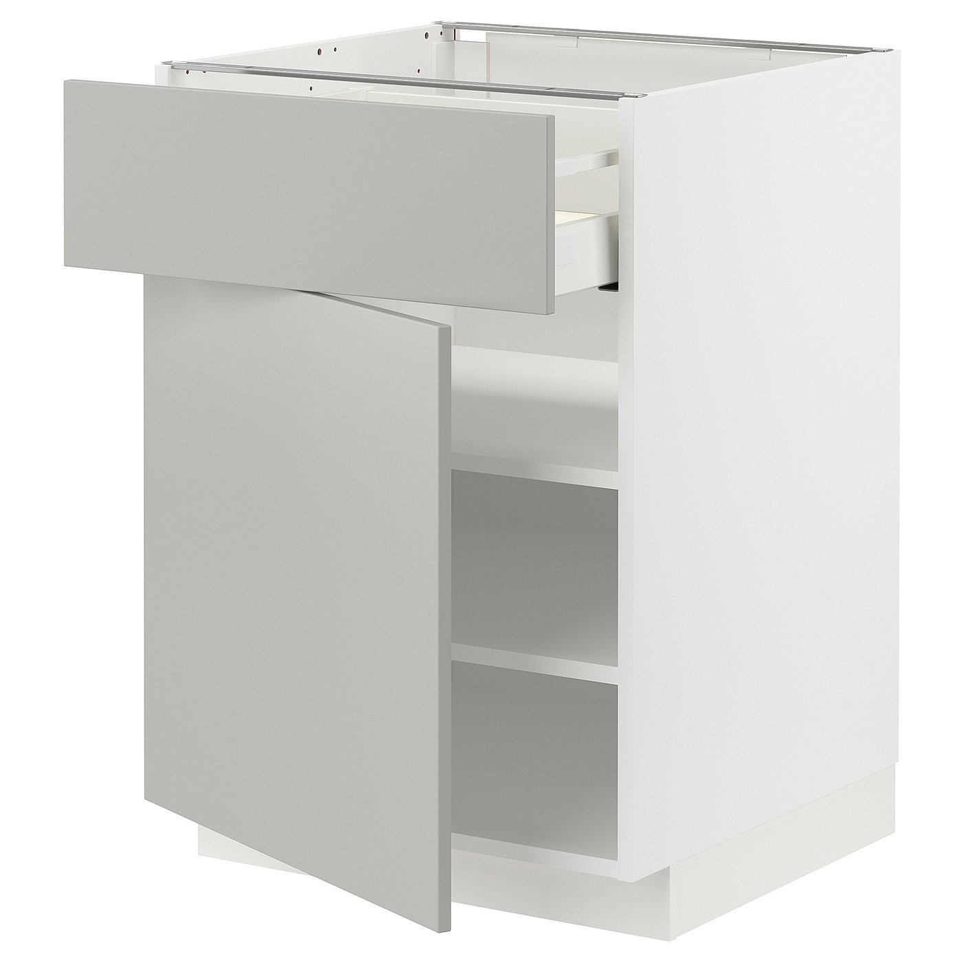 METOD / MAXIMERA élément bas avec tiroir/porte, blanc/Havstorp gris ...