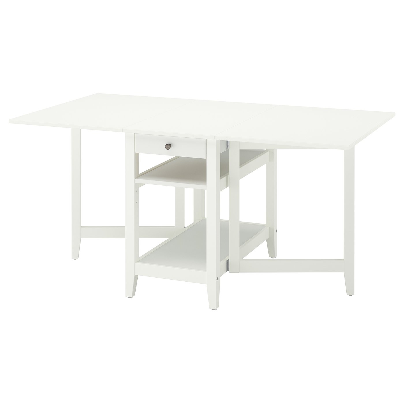 NÄSINGE table à rabat avec rangement, blanc, 48/104/159x85 cm - IKEA