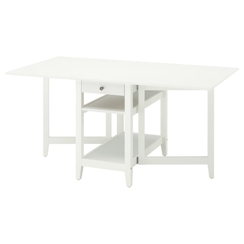 NÄSINGE table à rabat avec rangement, blanc, 48/104/159x85 cm - IKEA