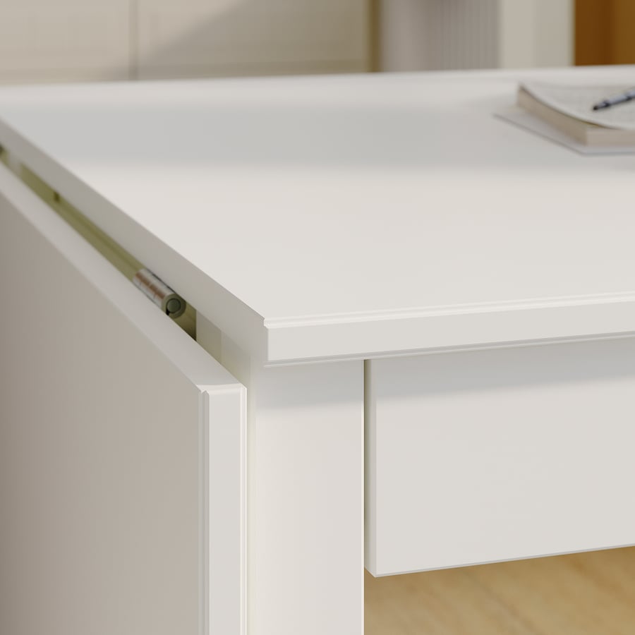 NÄSINGE table à rabat avec rangement, blanc, 48/104/159x85 cm - IKEA