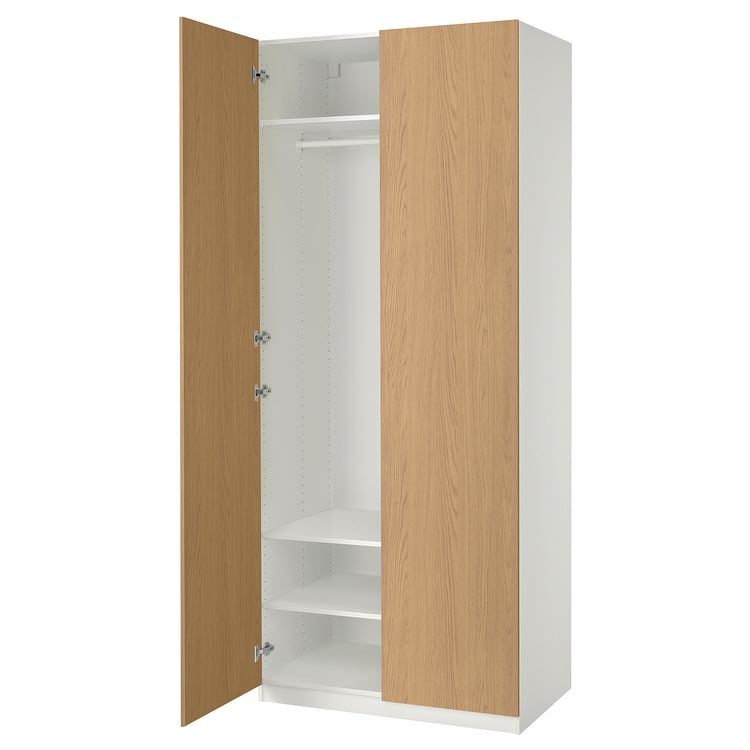 PAX / STORKLINTA combinaison armoire, blanc/motif chêne, 100x60x236 cm - IKEA