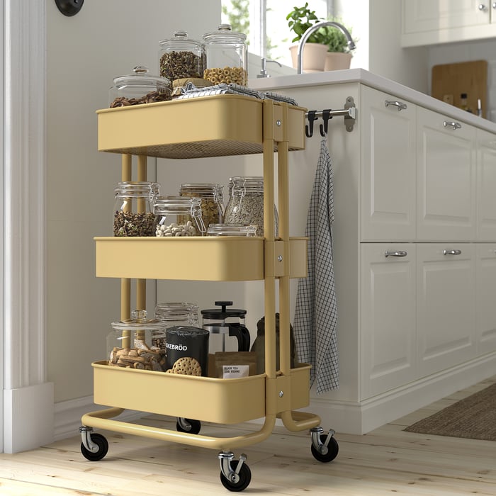 RÅSKOG desserte, beige-jaune, 35x45x77 cm - IKEA