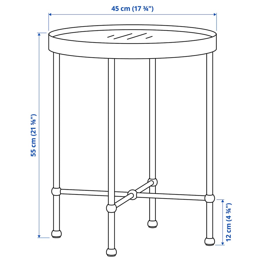 TORSJÖ table d'appoint, effet or/verre, 45 cm - IKEA