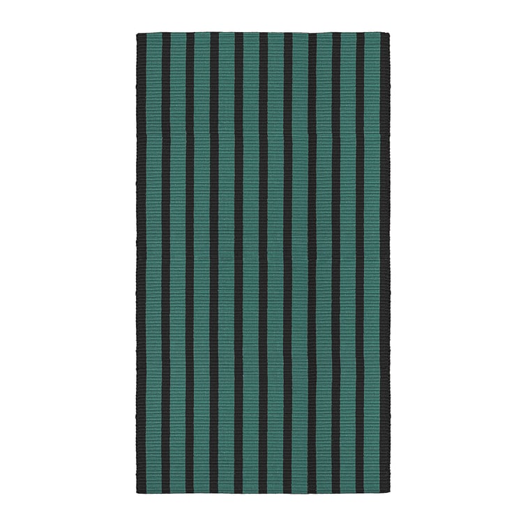 VÄGSKYLT tapis tissé à plat, bleu vert/noir, 80x150 cm - IKEA