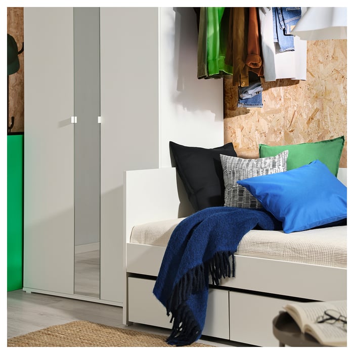 VIHALS structure divan avec rangement, blanc, 80x200 cm - IKEA