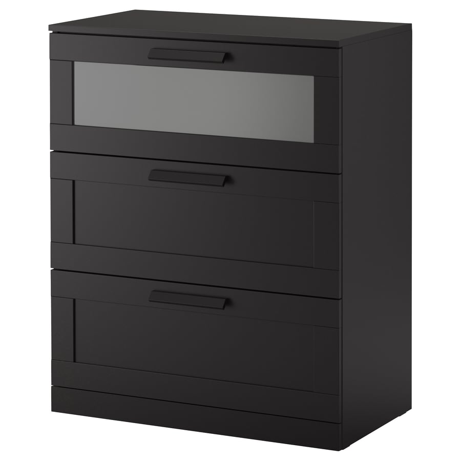 BRIMNES chest of 3 drawers, black, 78x46x95 cm - IKEA