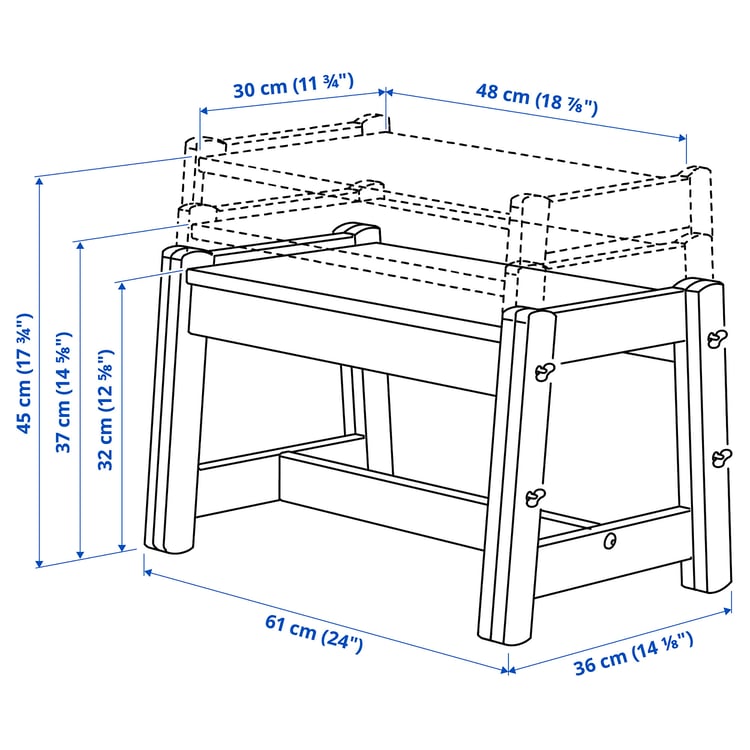 FLISAT children's bench, height adjustable/green - IKEA