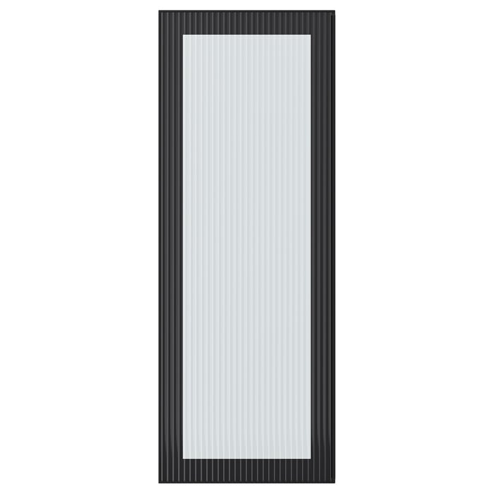 HEJSTA glass door, anthracite/reeded glass, 38x102 cm - IKEA