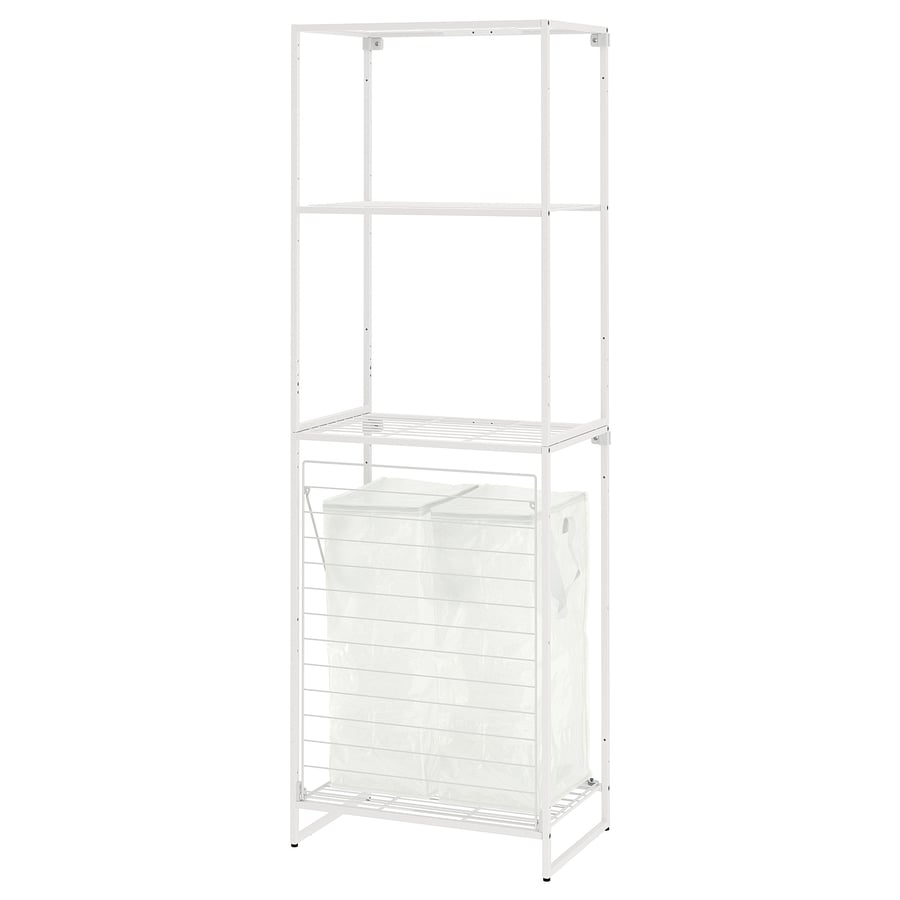 JOSTEIN shelving unit with bags, in/outdoor wire/transparent white, 61x40/76x180 cm - IKEA