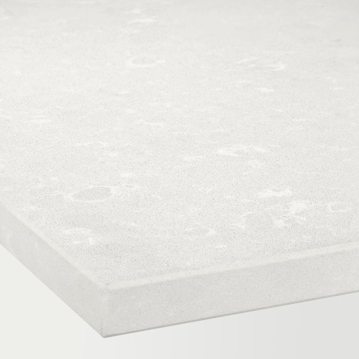 KASKER custom made worktop, matt white/marble effect quartz, 1 m²x2.0 ...