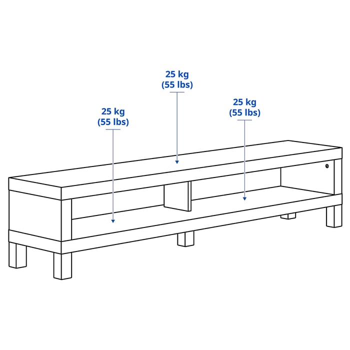 LACK TV bench, black-brown, 160x35x36 cm - IKEA