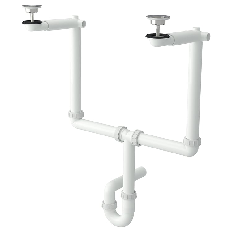 RÄNNILEN water trap, 2 bowls - IKEA