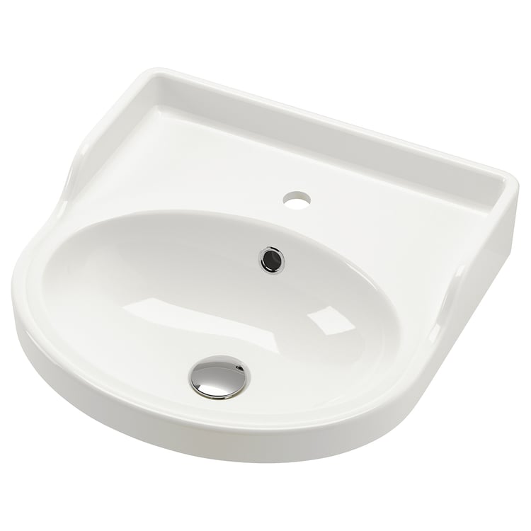 RUTSJÖN semi-recessed wash-basin, white, 51x50 cm - IKEA