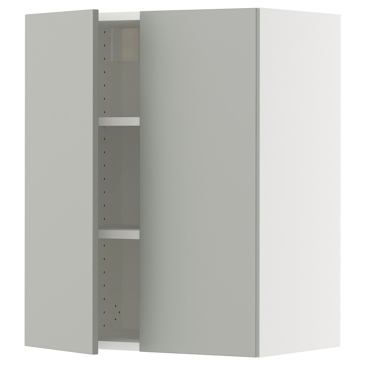 SEKTION wall cabinet with 2 doors, white/Havstorp light grey, 61x37x76 ...