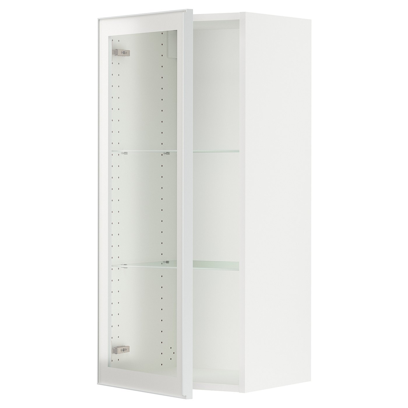 SEKTION wall cabinet with glass door, white/Hejsta white clear glass ...