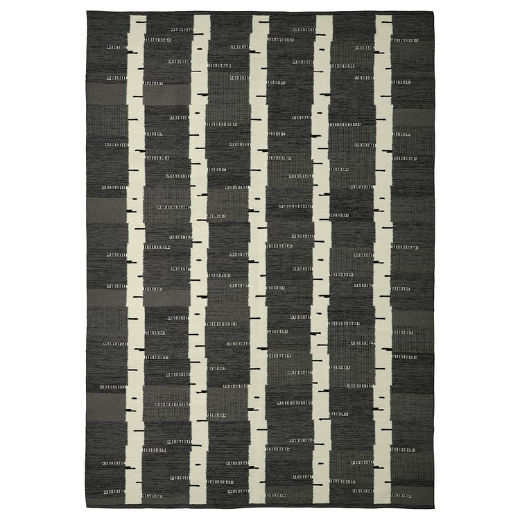 STOCKHOLM 2025 rug, flatwoven, grey/white/black handwoven, 170x240 cm ...