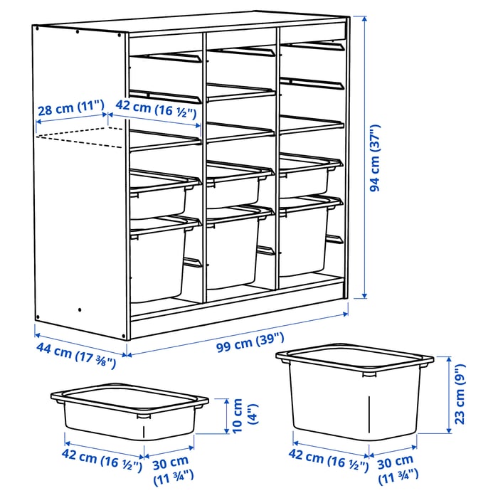 TROFAST storage combination, with shelves/boxes room divider/white ...
