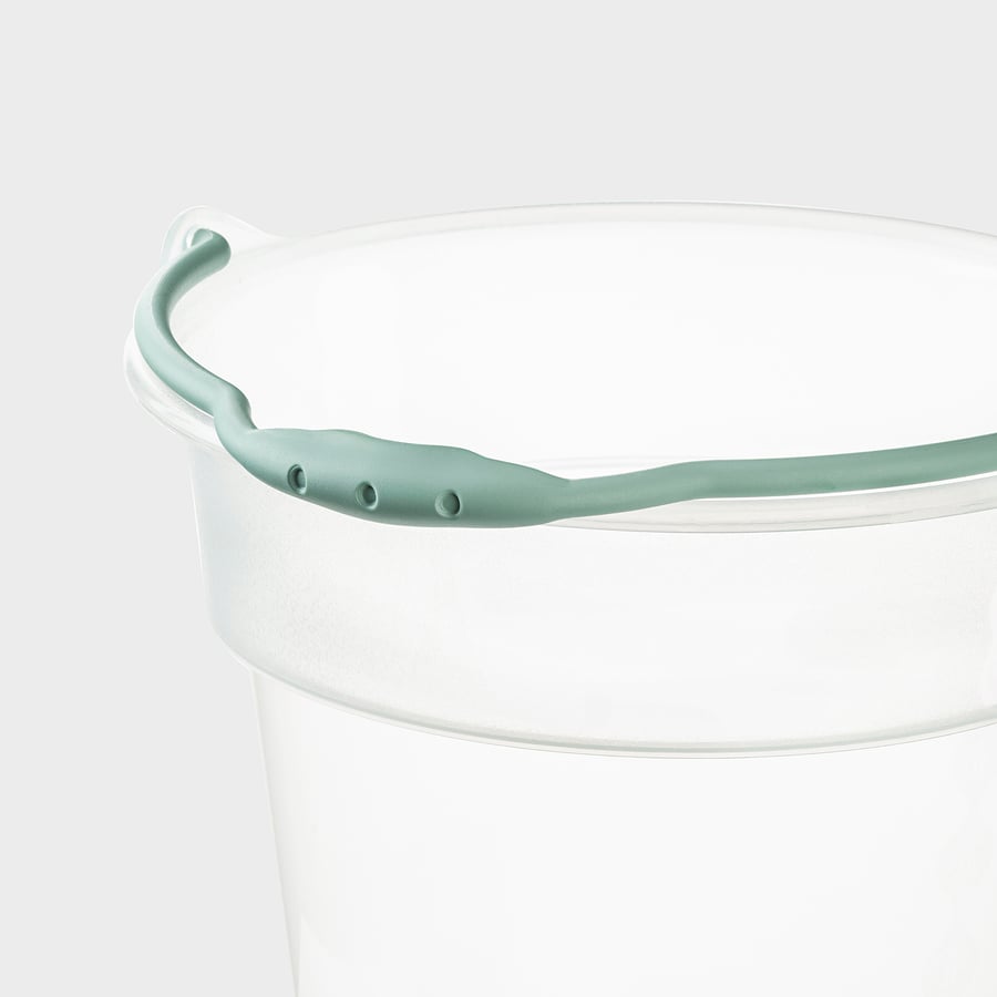 USPEN bucket, plastic transparent/turquoise, 8 l - IKEA