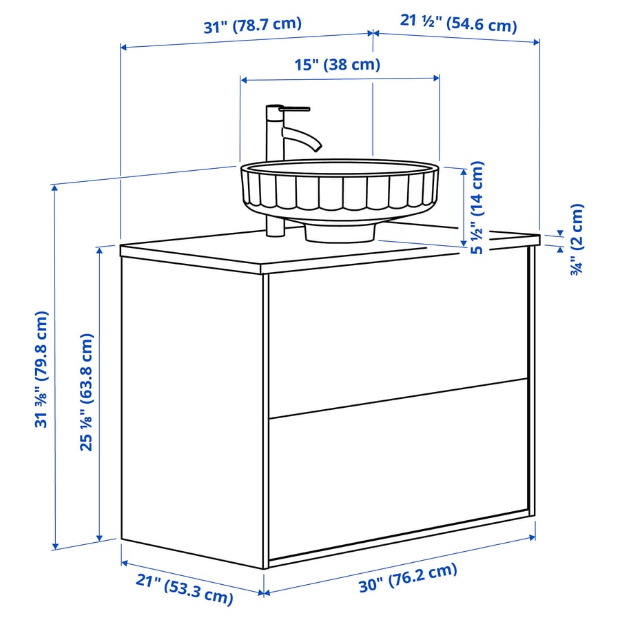 ÄNGSJÖN / LERSJÖN Mueble de lavabo con cajones/lavabo - IKEA Mexico