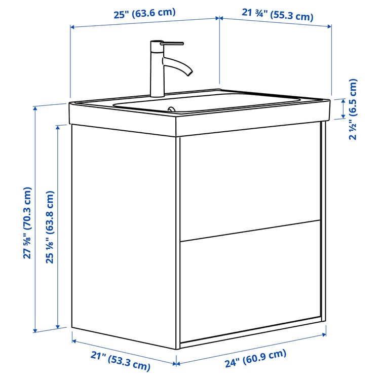 ÄNGSJÖN / ORRSJÖN Mueble de lavabo con cajones/lavabo - IKEA Mexico