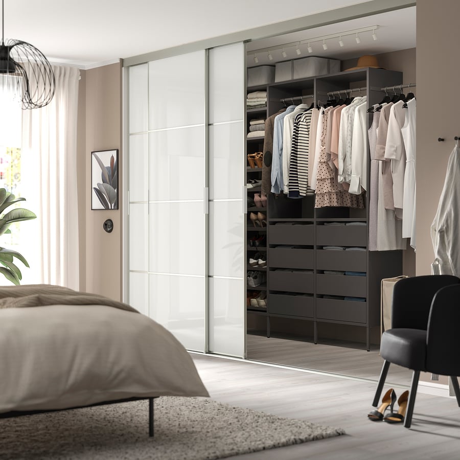 AURDAL Combinación de clóset, gris oscuro, 242-275x40x221 cm - IKEA Mexico
